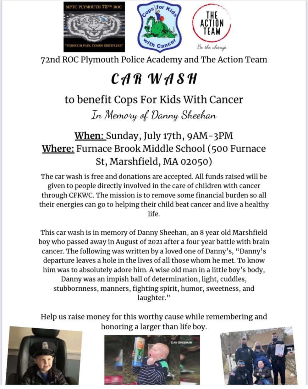 Cops for Kids with Cancer Fundraiser to Be Held Sunday in Marshfield in ...