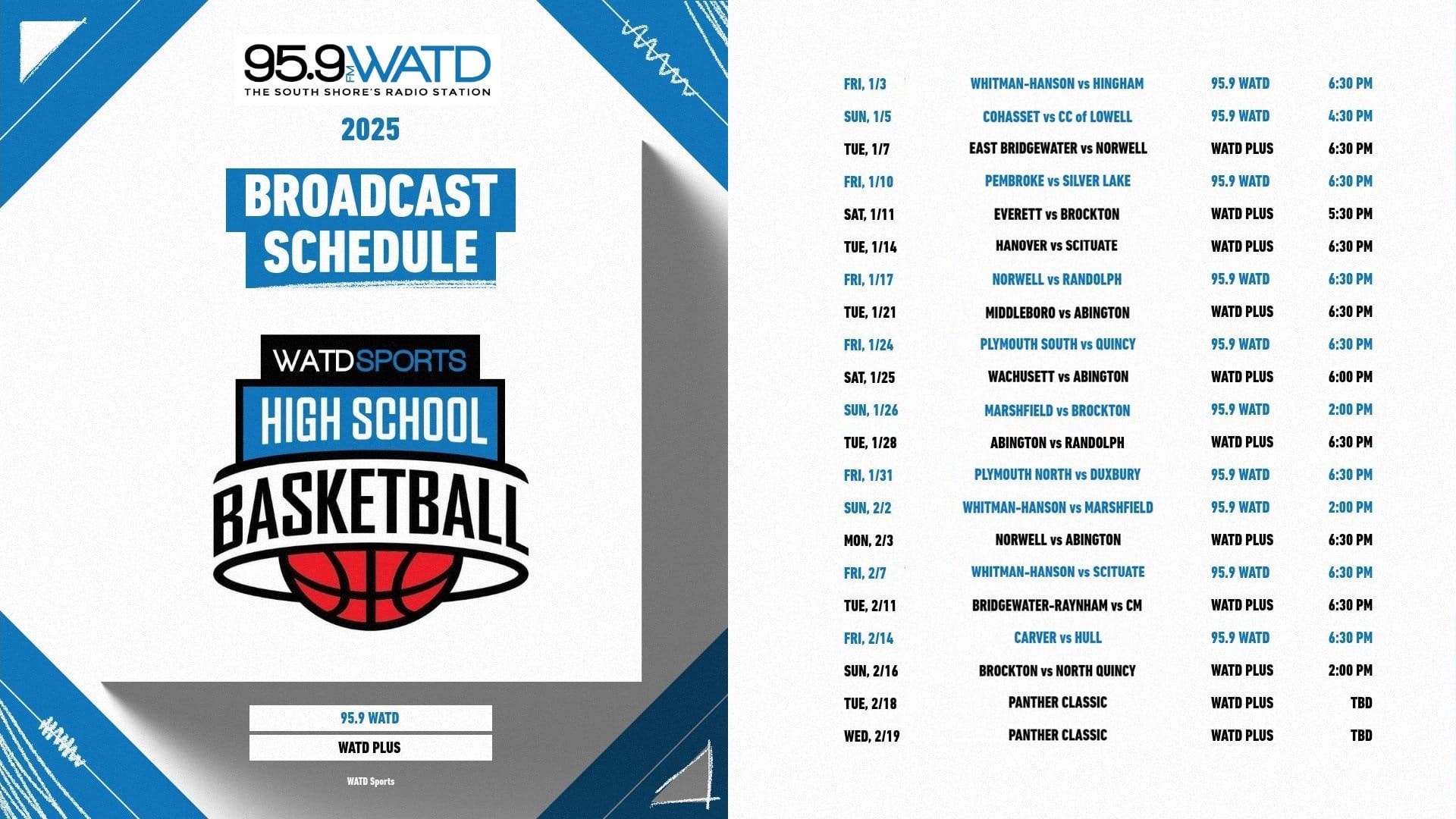 2025 WATD High School Basketball Schedule | WATD 95.9 FM